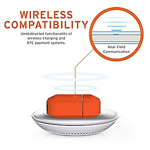 URBAN ARMOR GEAR UAG Compatible with AirPods (1st Gen & 2nd Gen), Full-Body Protective Rugged Water Resistant Soft-Touch Silicone Case with Detachable Carabiner, Orange/Dark Grey