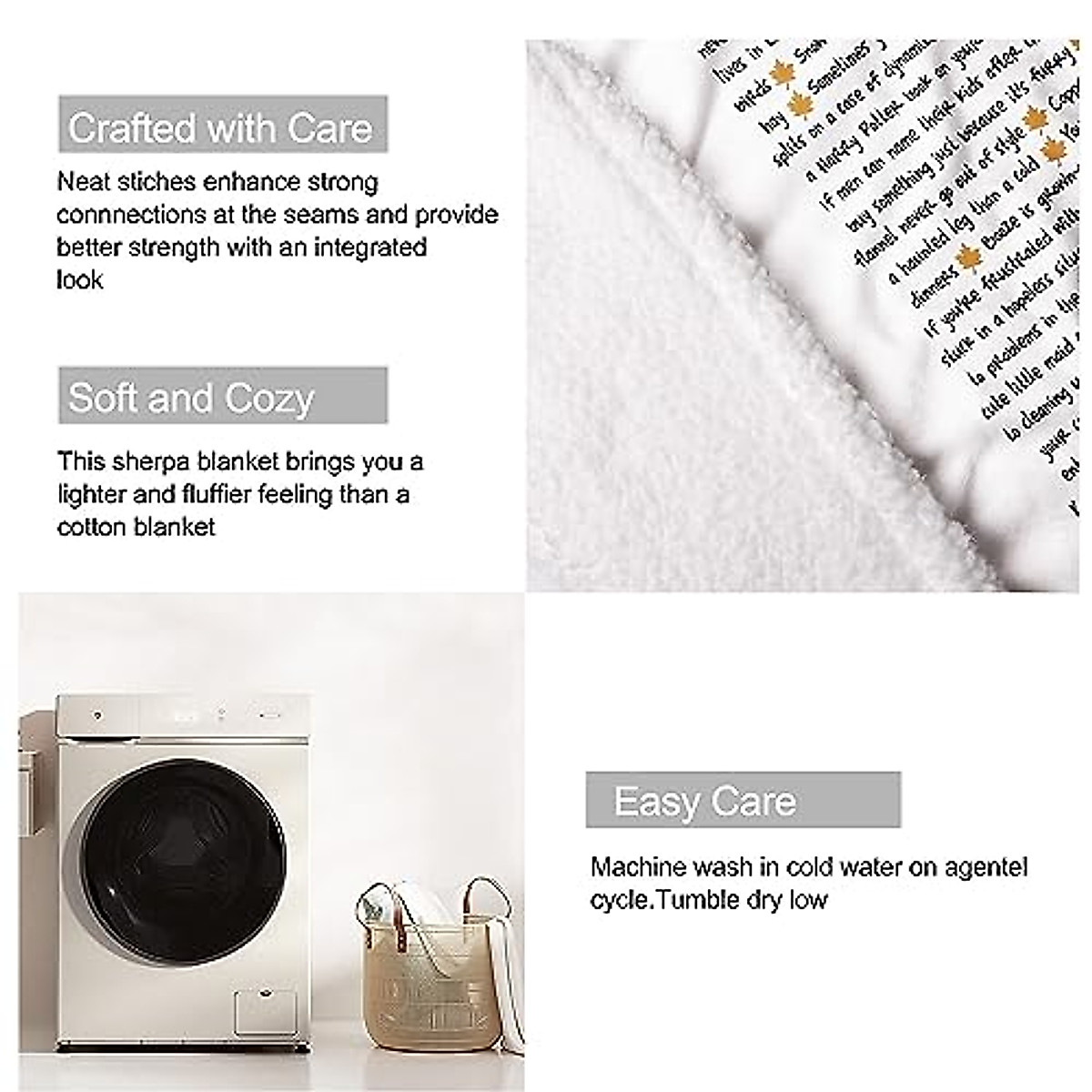 SXCEN Sherpa Fleece Throw Blanket for Couch Learned from Gilmore Girls About Life Quotation Thick Fuzzy Warm Soft Throws for Sofa, 50x60 Inches