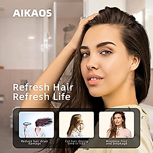 AIKAOS Microfiber Hair Towel Wrap for Women and Men,2 Button-Loop Closure,Super Absorbent Quick Hair Drying Waffle Weave Towels for Drying Curly, Long,Thick Hair ((Grey))