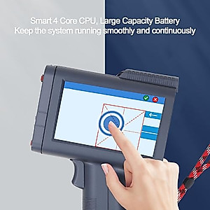 Marhynchus Portable Handheld Inkjet Printer 4.3in Color HD LED Touchscreen 600dpi 12.7mm Kit with Cartridge for Text 2D Code Bar Code (US Plug 100-240V)