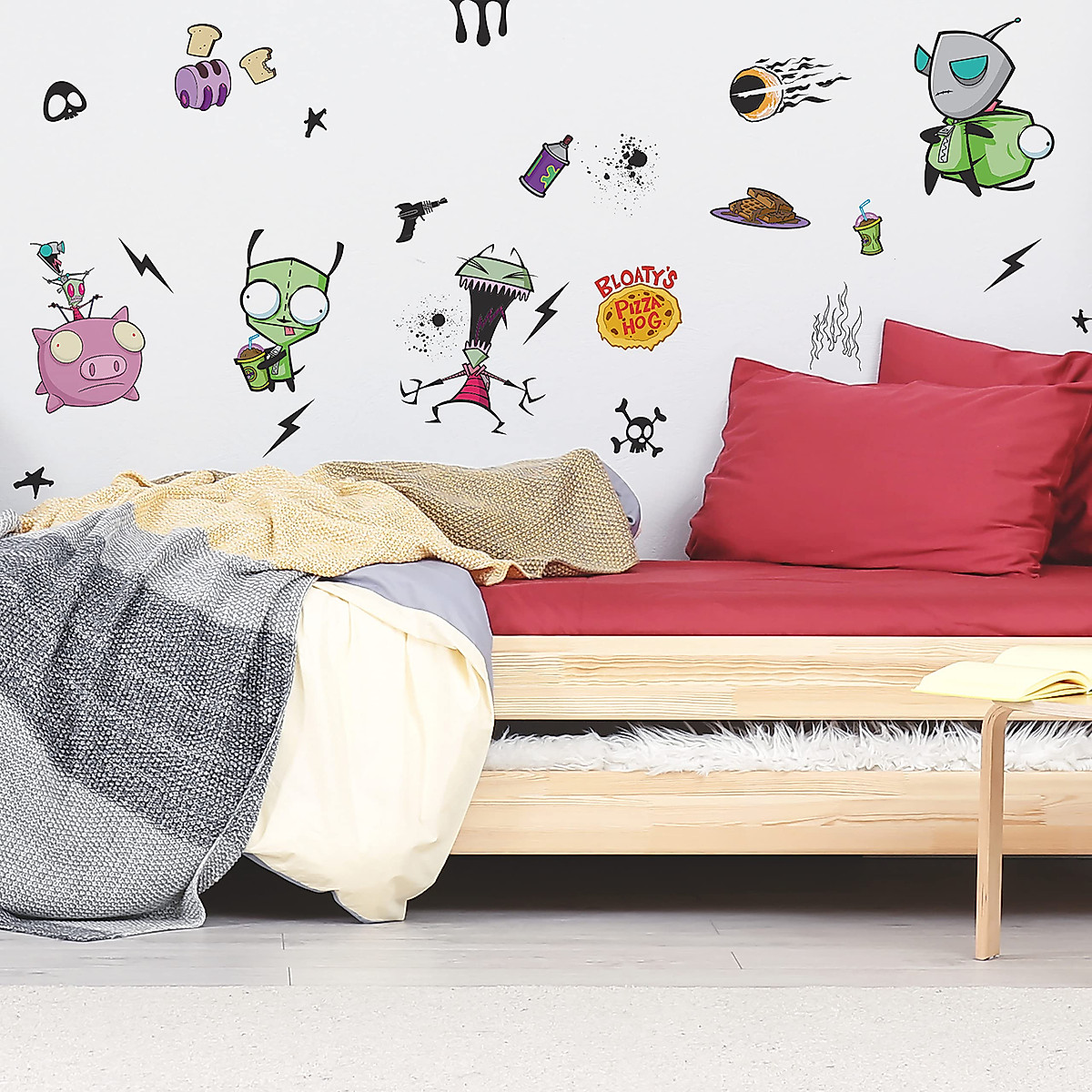 RoomMates RMK5245SCS Invader Zim Peel and Stick Wall Decals, Green, red, Yellow, Black
