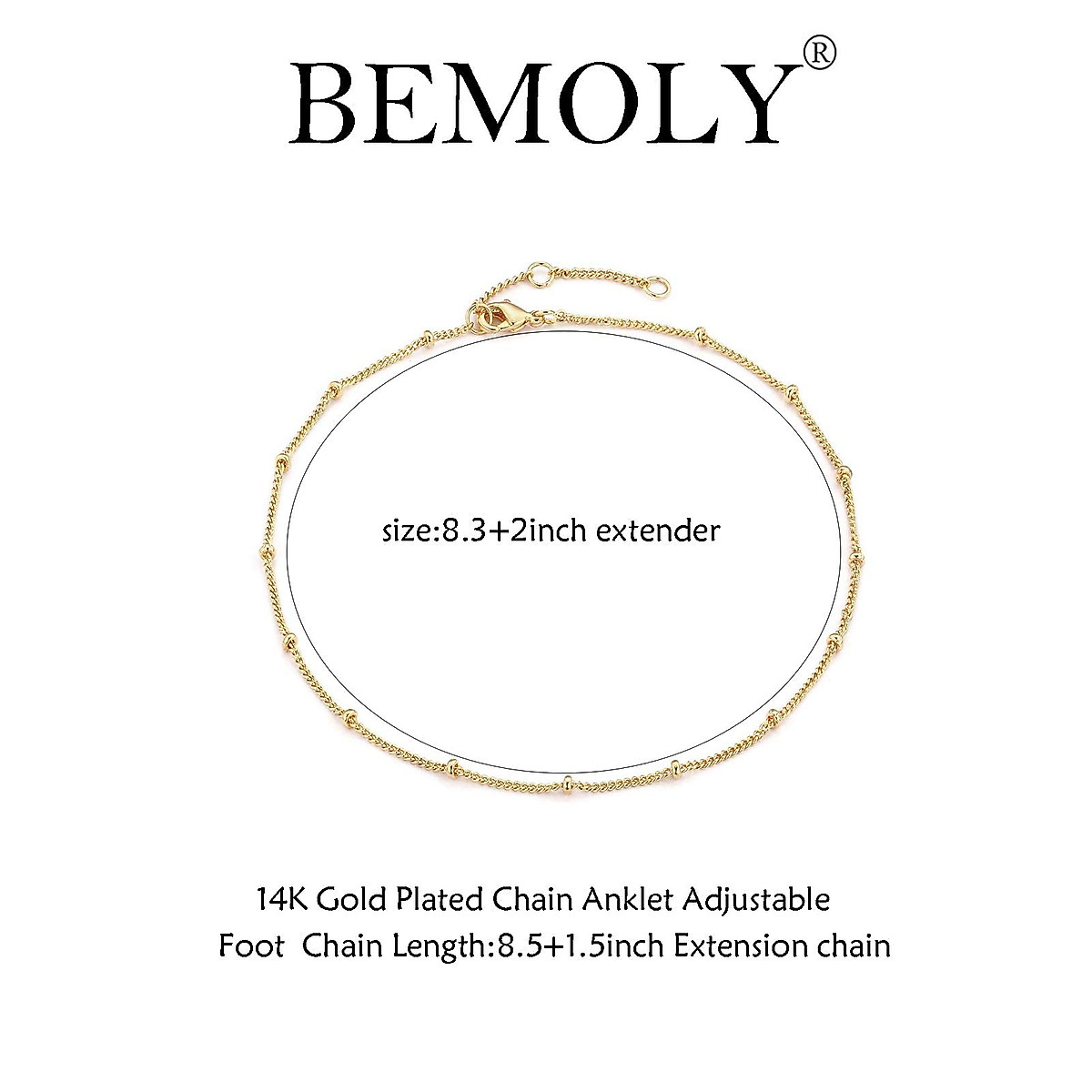 Women Dainty Anklet,14K Gold Plated Satellite Anklet Double Layered Cute Beads Chain Tassel Coin Disc Heart Summer Ankle Bracelet Boho Beach Foot Chain