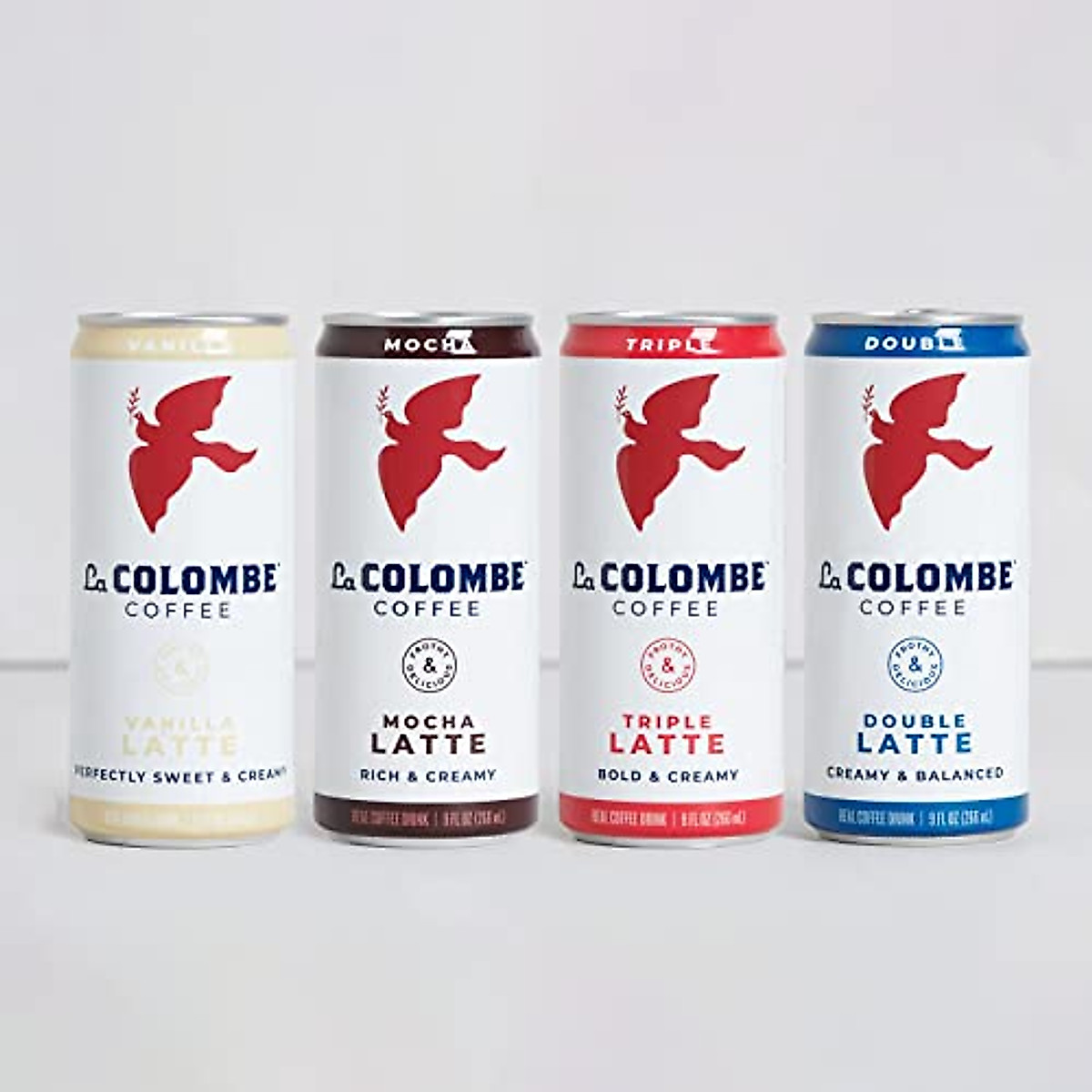 La Colombe Variety Pack Draft Latte, 12x9oz - Double, Triple, Mocha & Vanilla, 100% Arabica Cold Brew with Foamy Milk