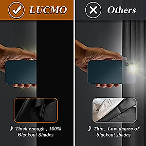 LUCMO Blackout Blinds 138" x 57", 100% Blackout Blind Curtain for Window, No Drill Portable Blackout Shades Film for Bedroom, Cut to Any Size, Nursery Black Out Blinds for Baby Travel Temporary