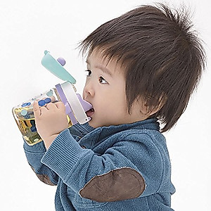 Richell Aqulea outing straw mug 200 Light blue