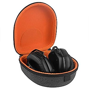 Geekria Shield Headphone Case Compatible with V-Moda Crossfade M-100, Crossfade 2 Wireless, Crossfade XS Case, Replacement Hard Shell Travel Carrying Bag with Cable Storage (Dark Grey)