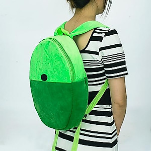 DSKOBT Green Backpack for Anime Costume Prop Lime Green Plush Backpack Cartoon Human's Adventure For Cosplay Halloween (Green)