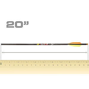 Carbon Express Mayhem 20-Inch Fletched Carbon Crossbolt/Crossbow Arrow with 3-Inch Vanes, 6-Pack, Moon