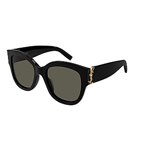 Saint Laurent SL M95/F - 001 Monogram Sunglasses + Bundle with eSHADES Luxury Eyewear Kit