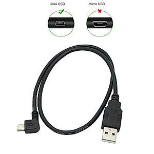 1.64feet Mini USB Right Angle USB A Male to Mini USB B 5Pin Male Charging Cable Adapter Left Angle Data Charge Sync Cable Mini USB Cable - A to Mini B (Left Angle(0.5m/1.64Feet))