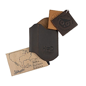 Hide & Drink, Tactical EDC Tool Holder Compatible with Small Swiss Knife and Space Pen, Small Case for Pocket, Full Grain Leather, Handmade, Bourbon Brown