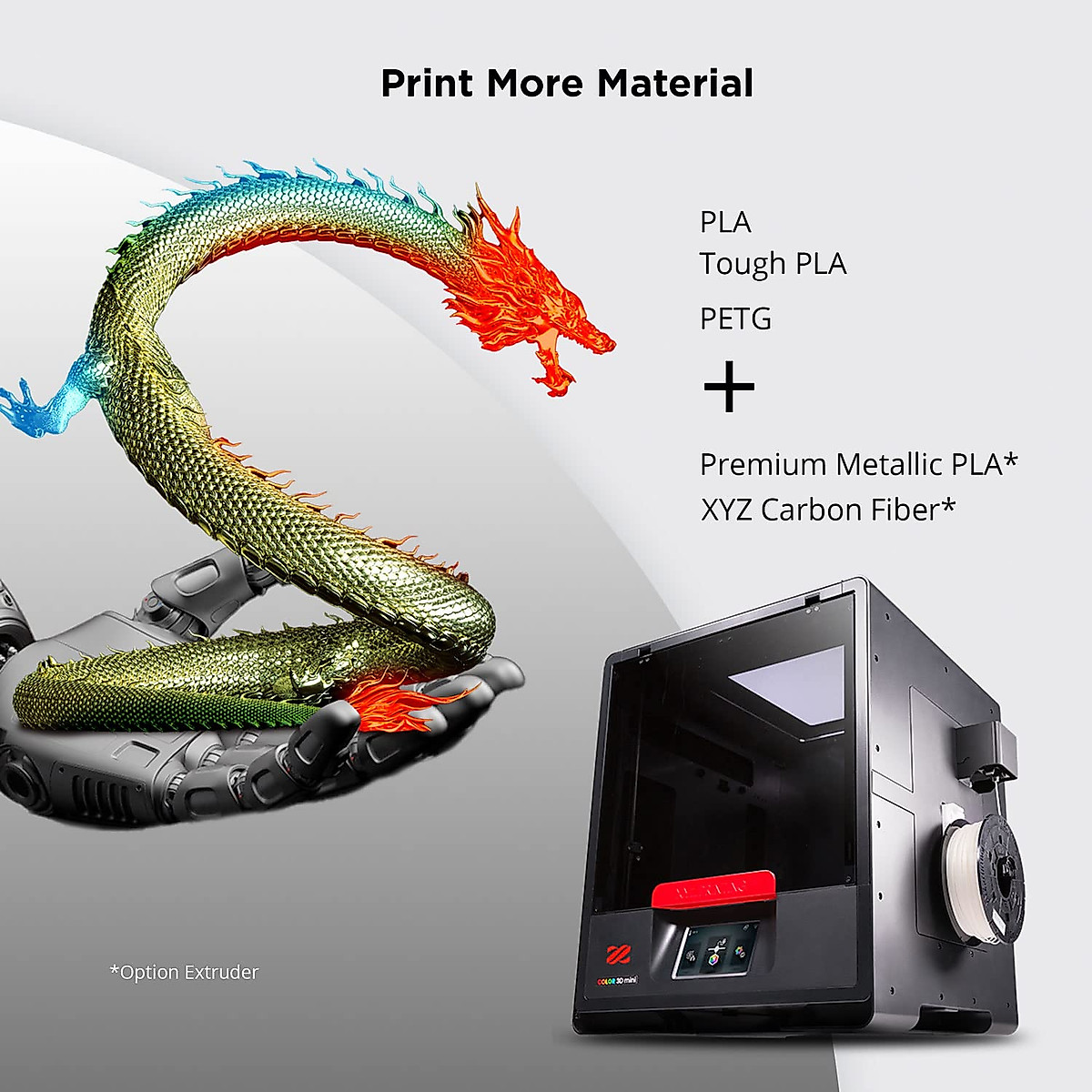 XYZPrinting da Vinci Color Mini 3D Printer with Color Injecting Printing Function, FFF 3D Printers Build Size 5.1 x 5.1 x 5.1 inches