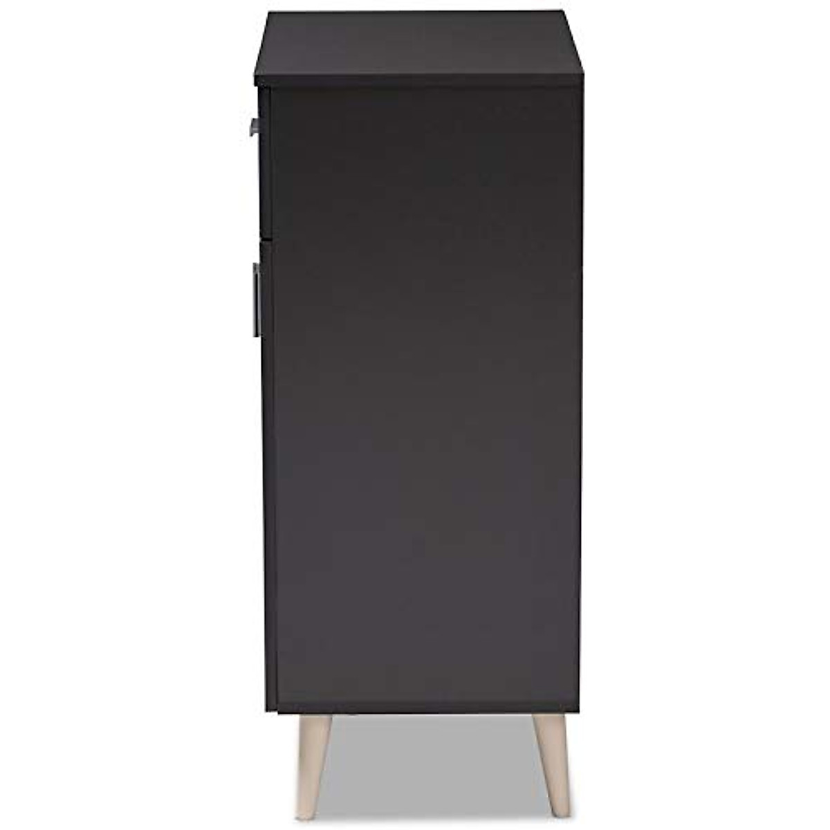 Baxton Studio Jonas Server Cabinet in Dark Grey and Oak Brown