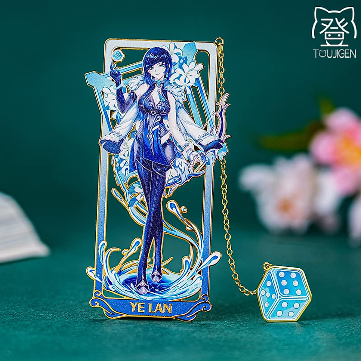 BSAPP Genshin Impact Yelan Metal Bookmark, for Genshin Fans Book Lovers Readers