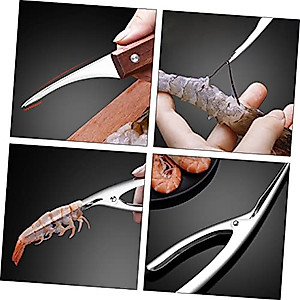 BESTonZON 2 Sets 2 Pcs Stainless Steel Shrimp Opener Household Cleaner Fish Scale Remover Kitchen Deveiner Seafood Shucker Seafood Cleaner Tool Stainess Steel Shrimp Peeler Prawn Deveiners