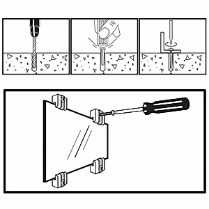 OOK 534016 1/4-Inch 20-Pound Adjustable Plastic Mirror Holders, 4-Pack
