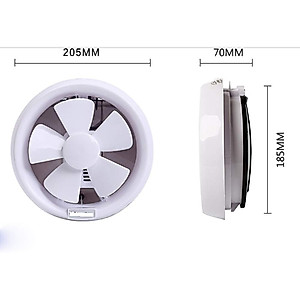 VejiA Round bath kitchen lampblack glass wall pipe type ventilation fan bathroom exhaust 6 inch