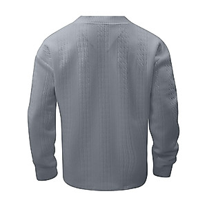 Ymosrh Sweatshirt For Fall Fashion, Casual V Neck Sweatshirts Loose Fit Pullover Ropa Para Gym Hombres Workout Clothes Men Black Sweatshirts Crew Sweatshirts Sudadera Sweatshirts (3XL, Light Gray)