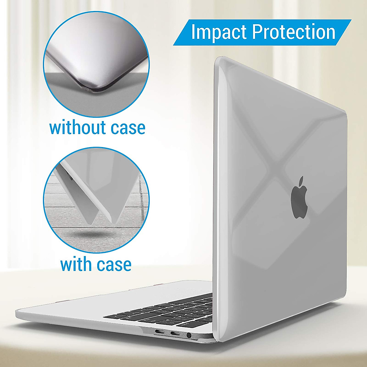 IBENZER Compatible with 2023 2022 M2 MacBook Pro 13 Inch Case 2021-2016 M1 A2338 A2289 A2251 A2159 A1989 A1706 A1708, Hard Shell Case & Keyboard Cover for Mac Pro 13, Crystal Clear, T13CYCL+1A