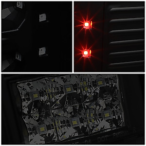 Auto Dynasty Pair of Black Housing Smoke Lens Full LED Tail Lights Brake/Reverse Lamps Compatible with Ford F-150 Lobo 04 05 06 07 08