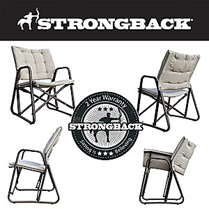 STRONGBACK Outdoor Patio Chair, Portable Folding Outdoor Chair with Lumbar Support, Great for Patio Furniture, Balcony, Camping, and Lawn