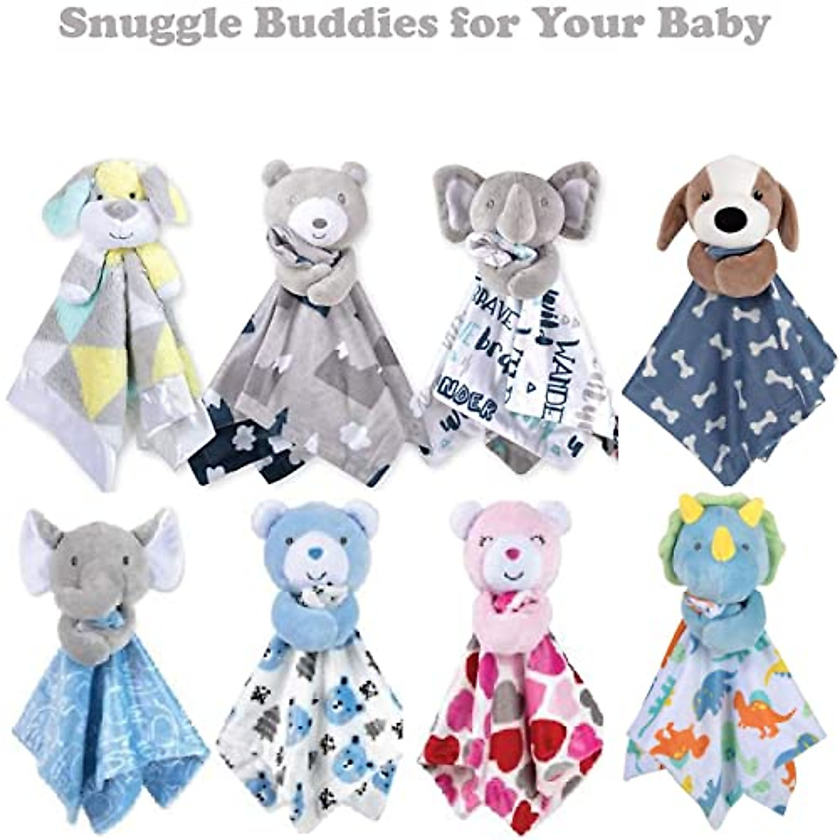 Minky Animal Snuggler Lovey Blanket for Kids, Babies, Boys, Girls, Gender Neutral Security Blanket with Stuffed Animal (Beloved Snowcap Bear)