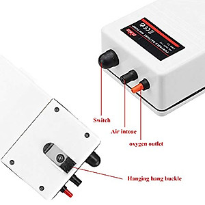 White Battery Oxygen Pump Aquarium, Odowalker Oxygen Pump Fish Tank Oxygen Pump Aquarium XILONG DC800 Silent Battery Air Making Machine