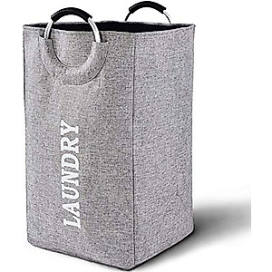 XIGUI Large Collapsible Laundry Hamper Bag with Handles, 13 x11 x 20Inches Foldable Clothes Basket for Washing Storage