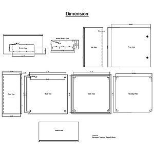 VEVOR NEMA Steel Enclosure, 24 x 24 x 12'' NEMA 4X Steel Electrical Box, IP66 Waterproof & Dustproof, Outdoor/Indoor Electrical Junction Box, with Mounting Plate