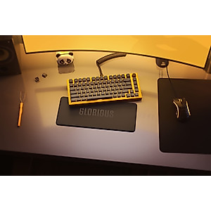 Glorious Sound Dampening Keyboard Mat (13.7 x 5.7 in.) - Compact Keyboard Deskpad - Non-Slip Rubber Base, Washable Cloth Surface, Durable Stitched Edges