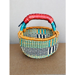 Bolga African Bolga Ghana Basket Fair Trade Ghana Baskets toys Egg baskets Orange (Mini : 7"-9")
