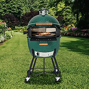 Kenmeister Chef 2 in 1 Rotisserie Kit with Pizza Ring, Rotisserie/Pizza Oven Grill Accessory Compatible with Large Big Green Eggs