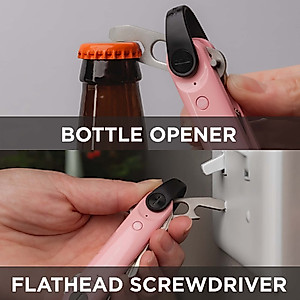 KeySmart Max - Compact Trackable Key Organizer w LED Flashlight and Tile Bluetooth Key Finder Technology, EDC Key Holder, Attach Car Key Fob, and Other Keychain Accessories (up to 14 Keys, Blush Pink)