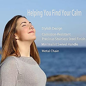 Stainless Steel Mindful Breathing Necklace, Anxiety Relief Items,Anxiety Necklace,The Shift Necklace for Anxiety, Stress, Panic Attack Relief Meditation Tools (B)