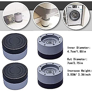 4PCS Shock and Noise Cancelling Washing Machine Support,Washer And Dryer Anti-Vibration Pads, Washing Machine Foot Pads for All Washing Machine detachable pads for fridge and Dryer Raise Height