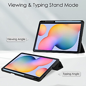 Compatible with Samsung Galaxy Tab S7/S8 11“ S6 Lite 10.4”2020/2022 Tablet Case Leather Tri-fold Ultra Thin Protective Cover (Color : Black, Size : for Tab A8 10.5)
