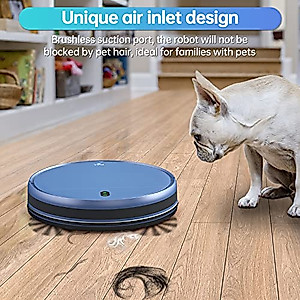 ZCWA Robot Vacuum Cleaner, Robotic Vacuum and Mop Combo Compatible with Alexa/WiFi/App, Self-Charging, 230ML Water Tank for Pet Hair, Hard Floors and Low Pile Carpet (Blue)