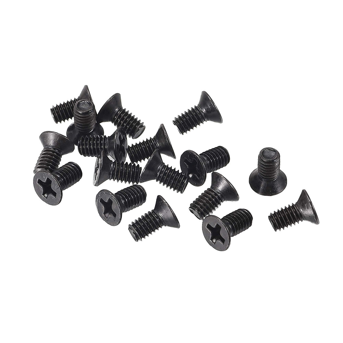uxcell M4 x 8mm Phillips Screw Fastener Black for Laptop PC TV Fan Switch 50pcs