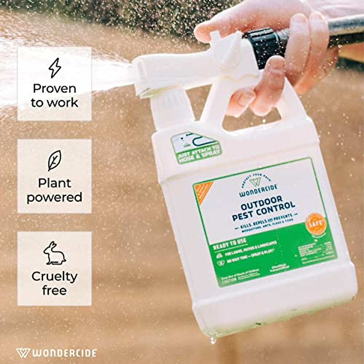 Wondercide - EcoTreat Ready-to-Use Outdoor Pest Control Spray with Natural Essential Oils - Mosquito, Ant, Insect Repellent, Treatment, and Killer - Plant-Based - Safe for Pets , Kids - 32 oz