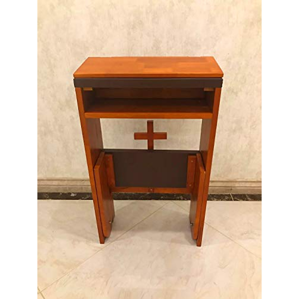 Guangshuohui Prayer Bench Stool,Prayer's Kneeler Pads Wooden Church Prayer Bench Stool Table Chair Padded Kneeler Shelf Folding, Prayer Bench for Kneeling at Home (20" x25'x32'H (50x65x80cm H))