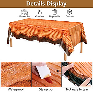 durony 129 Pieces Camping Birthday Party Supply Hunting Party Plate Tablecloth Cup Napkins Wood Slice Tableware Decorations for Kids Camo Hunter Themed Party