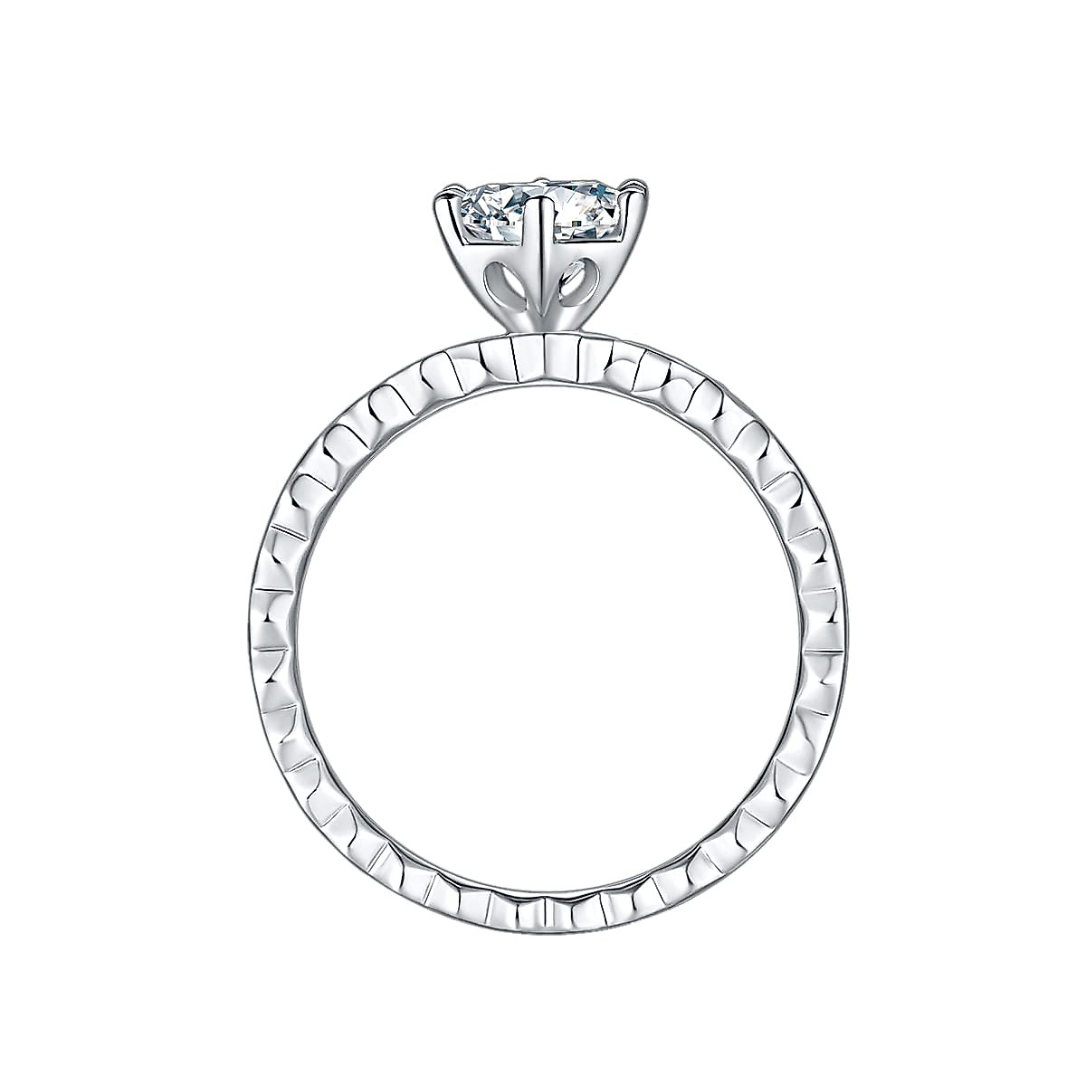 Gem's Beauty Moissanite Rings 925 Sterling Silver 1ct VVS1 Honeycomb Engagement Rings Diamond Band Ring Wedding Women's Ring (Size 7)