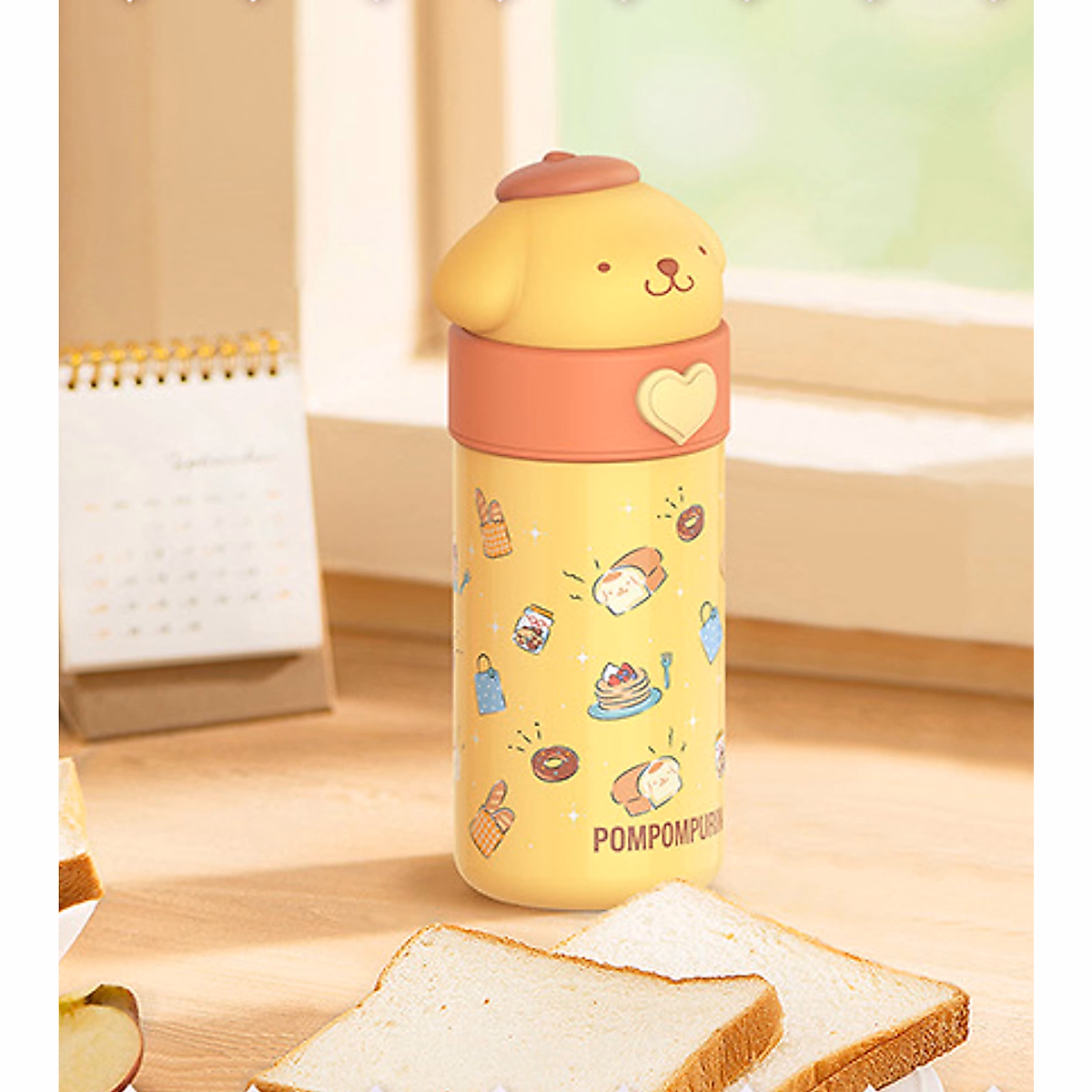 Everyday Delights Sanrio Pom Pom Purin Stainless Steel Insulated Water Bottle 350ml - Yellow