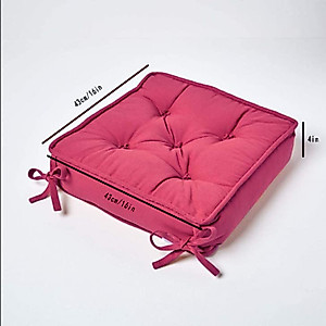 Chair Booster Seat Pad Cushion, Square Seat Pad Cotton Floor Cushion for The Elderly, Post-Operative and Pregnancy, for Indoor Garden Dining Chair Booster and Sofa,Red,43*43*10cm