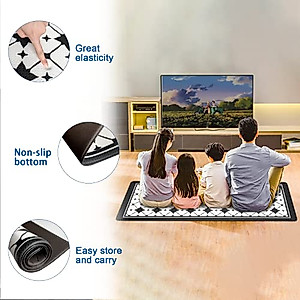 Artnice Anti-Fatigue Kitchen Mats 2 Piece, Modern Geometric Criss Cross Pattern Kitchen Rugs, Ergonomic PVC Memory Foam Kitchen Floor Mats for Standing Sink, Bathroom, Laundry, Black and White