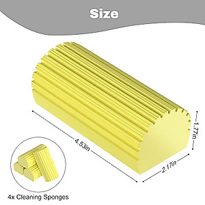Fikoksol 4pcs Damp Dusting Sponge Yellow, Household Clean Sponges Duster for Cleaning Baseboards Blinds, Vents, Window Trunk, Scrub Magic Sponge Eraser Reusable Wet Sponges Cleaning Supplies Tool