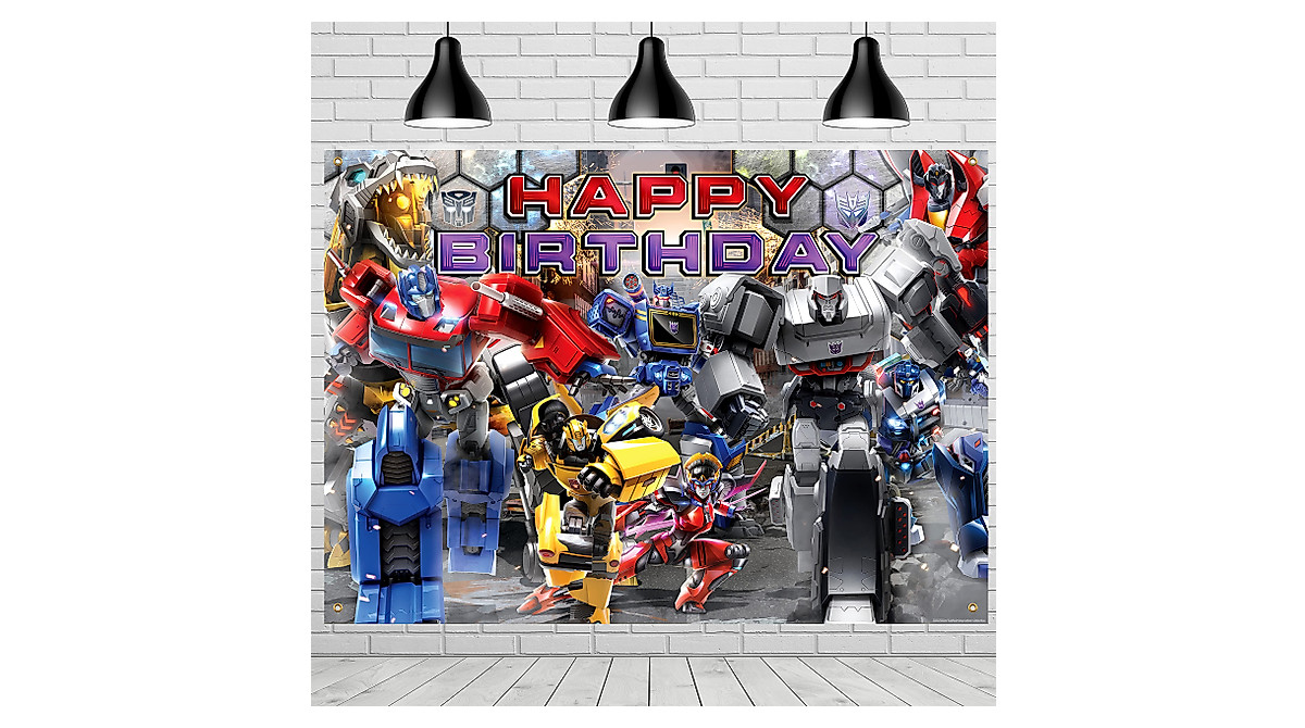 Transformers Backdrop for Parties | 4.25ft x 6ft Transformers Decorations