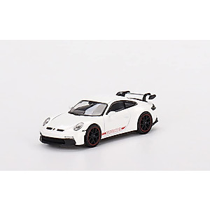 True Scale Miniatures Model Car Compatible with Porsche 911 (992) White Limited Edition 1/64 Diecast Model Car MGT00478