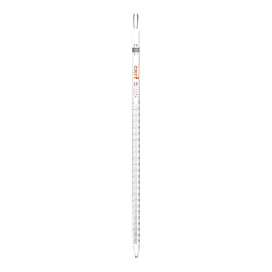 EISCO Pipette, 25ml - Class AS, Tolerance ±0.100ml - Amber Graduation - Color Code, White - Borosilicate Glass