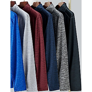 3 Pack: Men's Quarter 1/4 Zip Pullover Long Sleeve Workout Jackets, Athletic Dry Fit Running Shirts (Set 1, Medium)